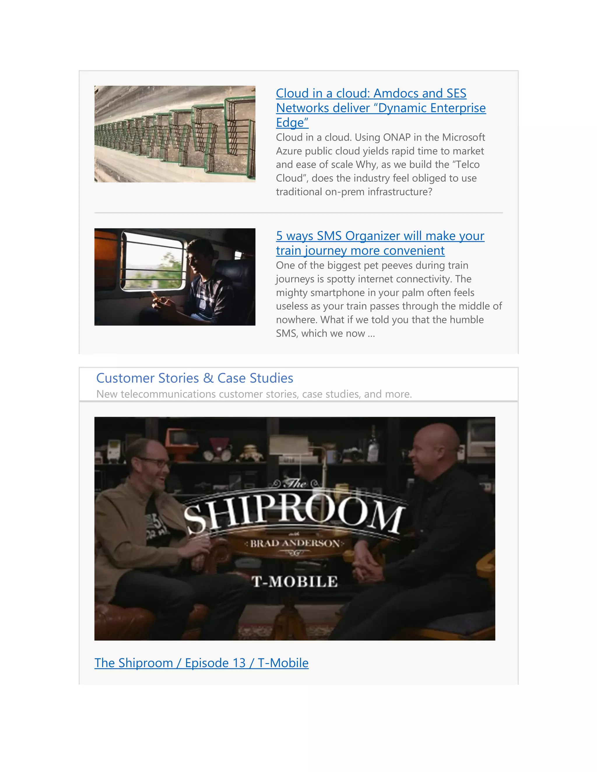 Microsoft Telecommunications Industry Newsletter August 2019 | PDF