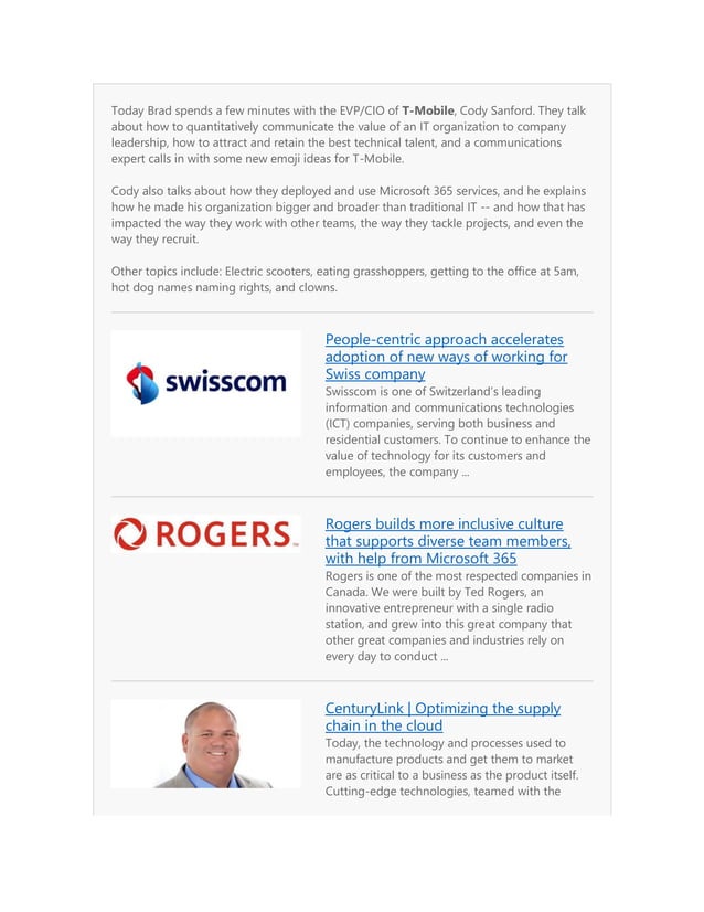 Microsoft Telecommunications Industry Newsletter August 2019 | PDF