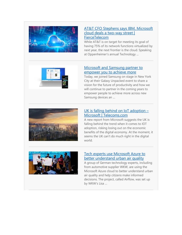 Microsoft Telecommunications Industry Newsletter August 2019 | PDF