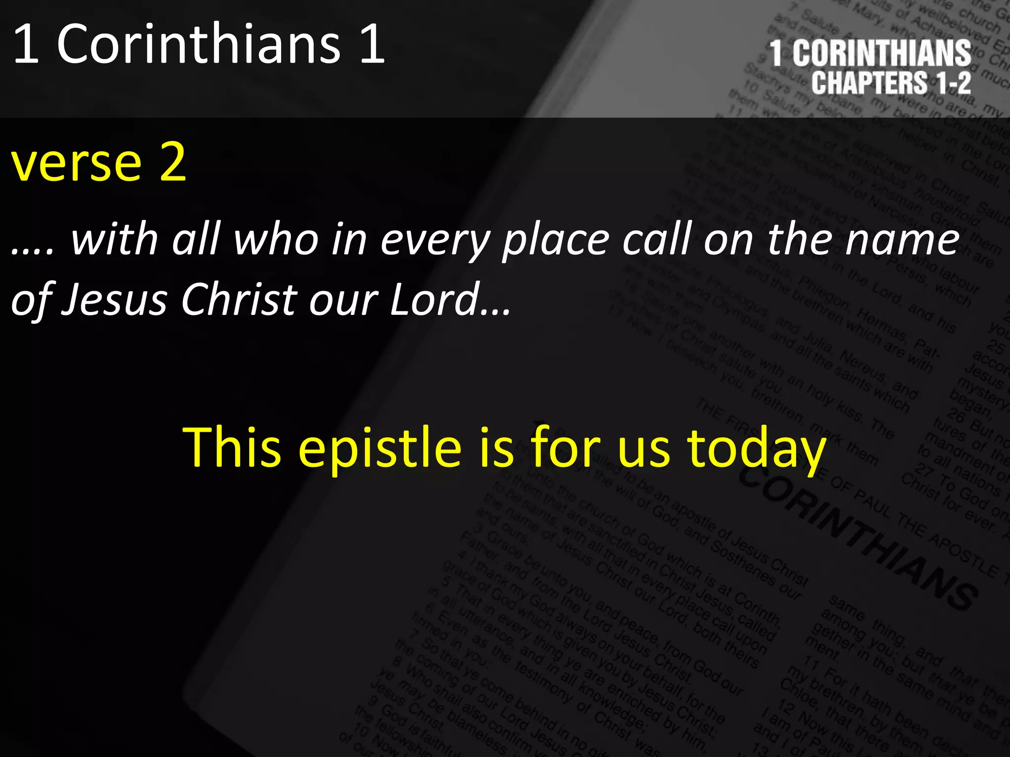 1 Corinthians : Chapter 1 | PPTX