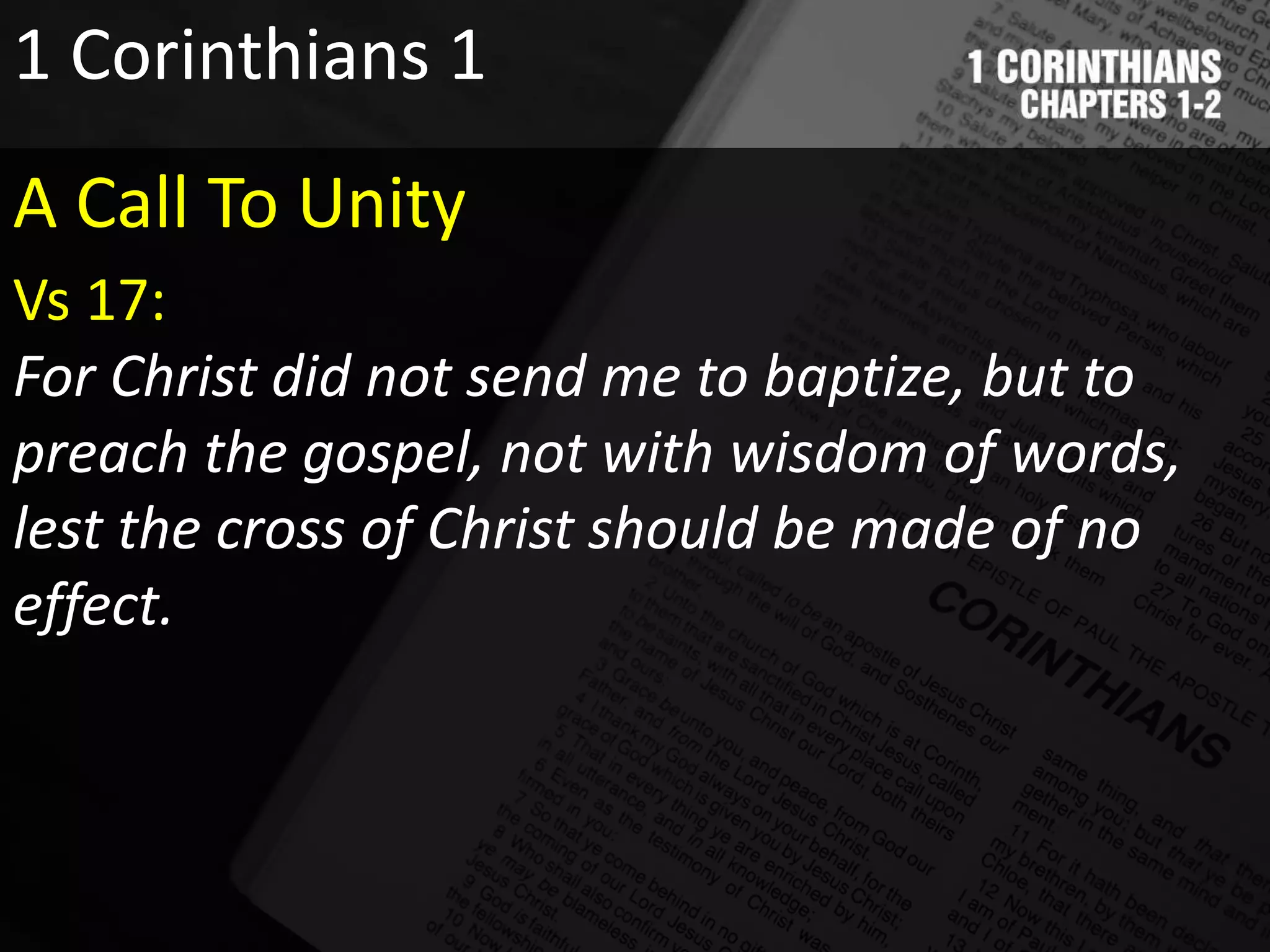 1 Corinthians : Chapter 1 | PPTX