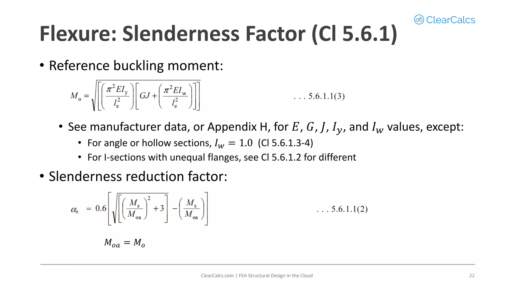 Steel Design to AS4100 1998 (+A1,2016) Webinar - ClearCalcs | PDF