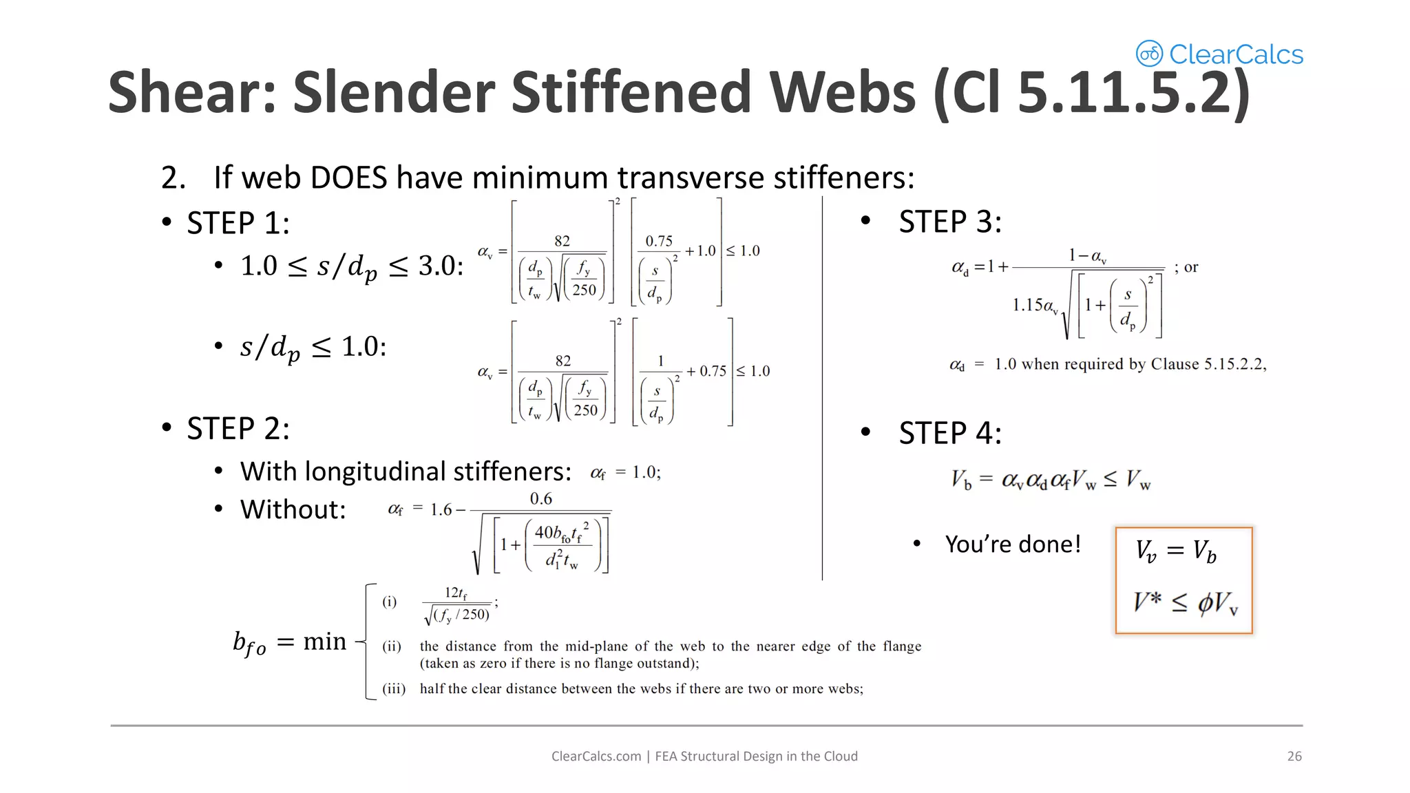 Steel Design to AS4100 1998 (+A1,2016) Webinar - ClearCalcs | PDF