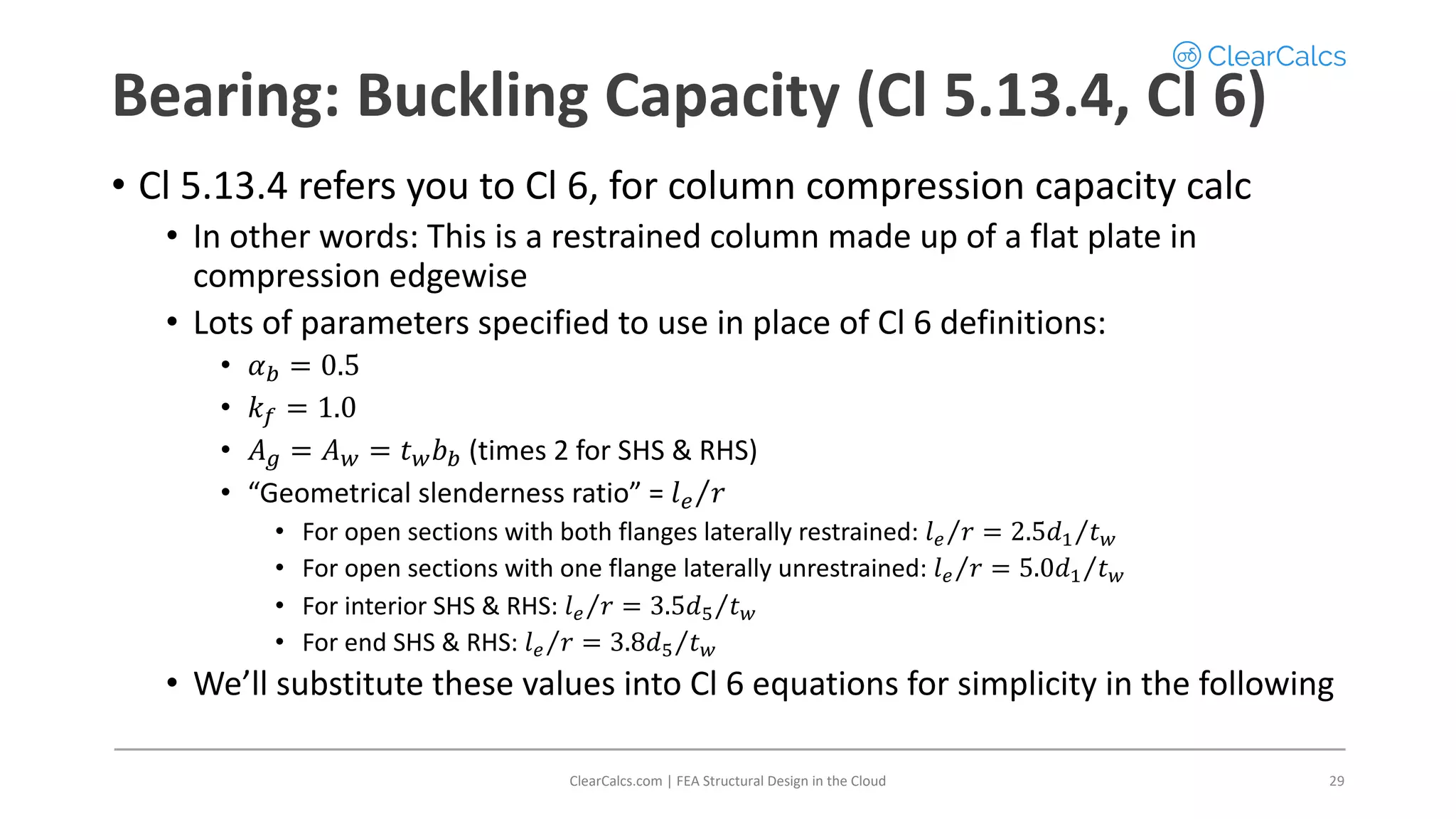 Steel Design to AS4100 1998 (+A1,2016) Webinar - ClearCalcs | PDF