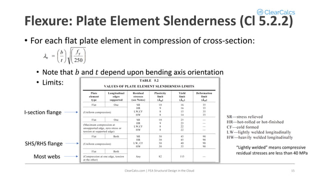 Steel Design to AS4100 1998 (+A1,2016) Webinar - ClearCalcs | PDF