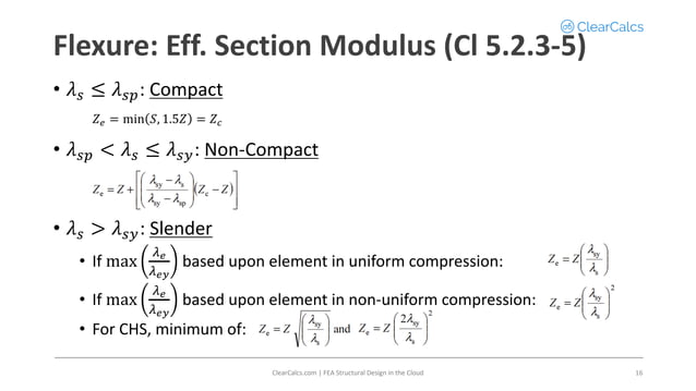 Steel Design to AS4100 1998 (+A1,2016) Webinar - ClearCalcs | PDF