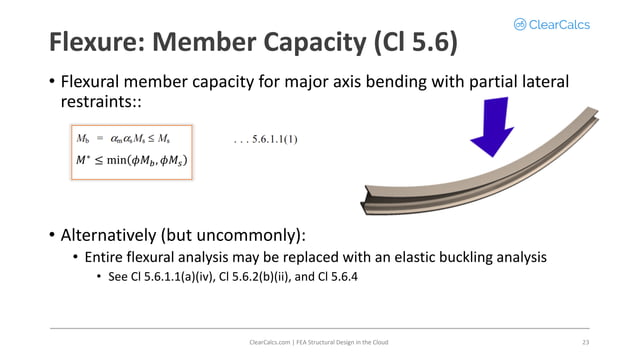 Steel Design to AS4100 1998 (+A1,2016) Webinar - ClearCalcs | PDF