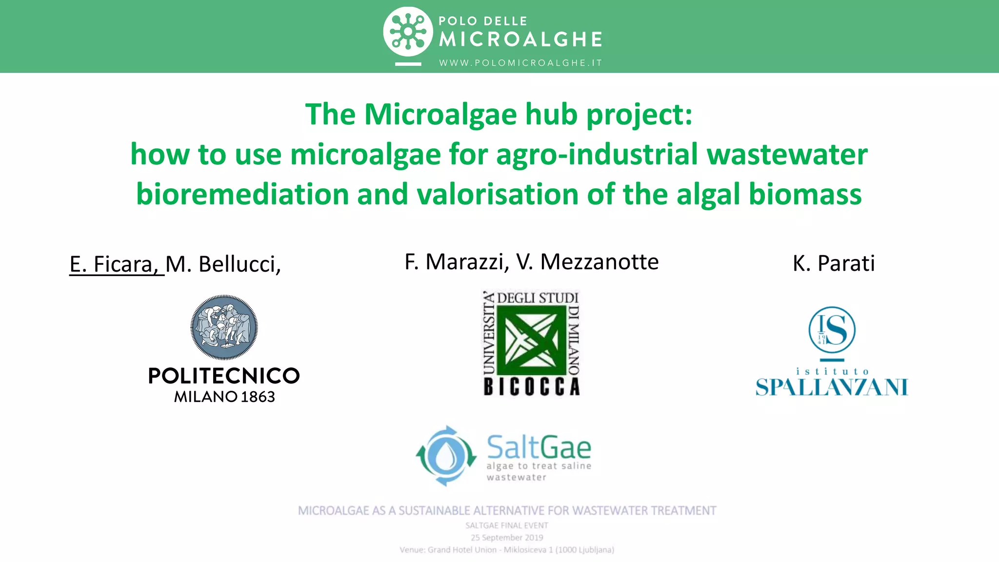 The Microalgae hub project - SaltGae Final event | PDF