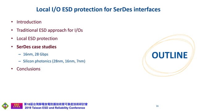 Local I/O ESD protection for 28Gbps to 112Gbps SerDes interfaces in advanced CMOS and FinFET ...