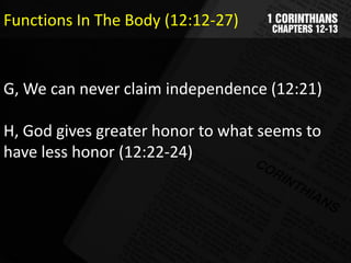 1 Corinthians : Chapters 12 & 13 | PPTX