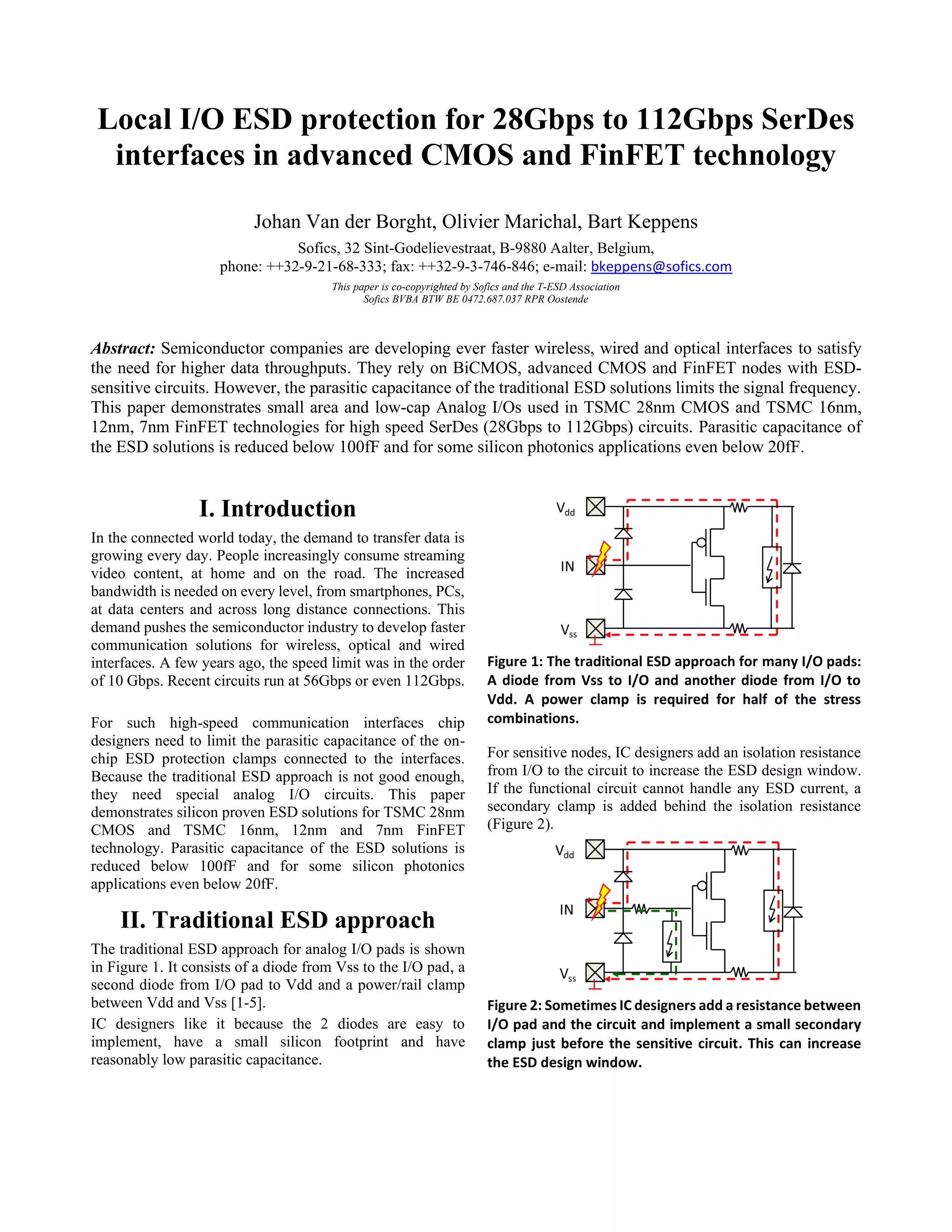 2019 Local I/O ESD protection for 28Gbps to 112Gbps SerDes interfaces in advanced CMOS and ...