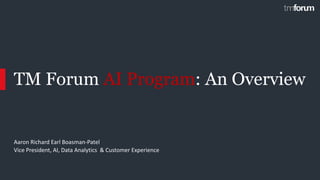 TM Forum AI Program Overview | PDF