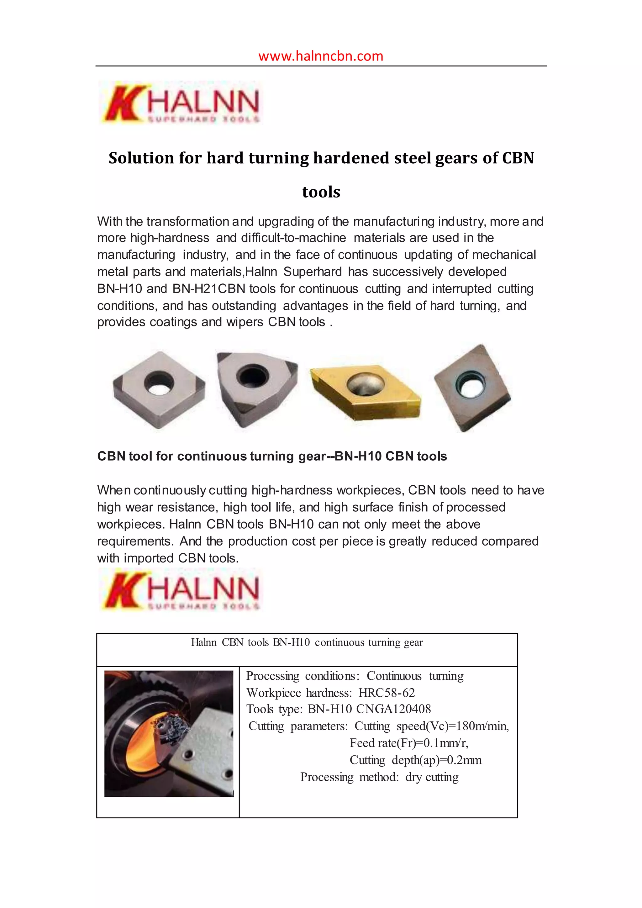 solution for hard turning hardened steel gears of cbn tools | DOCX | Auto Parts | Automotive
