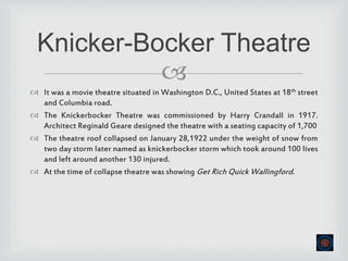 Knickerbocker Theatre Collapse - A Case Study | PPTX