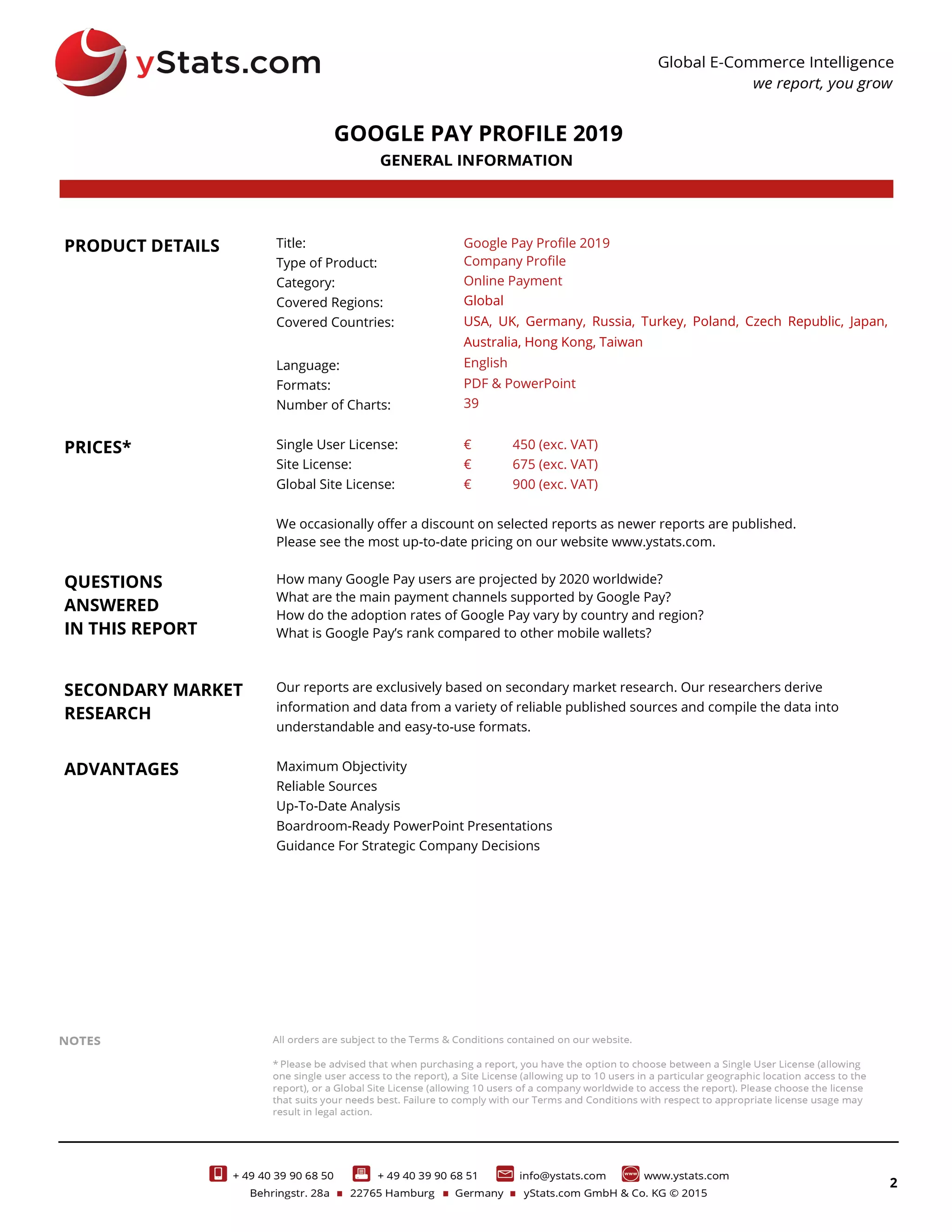 Product Brochure: Google Pay Profile 2019 | PDF