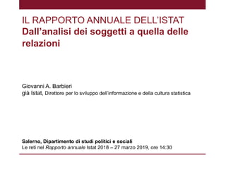 Il Rapporto annuale dell'Istat. Dall'analisi dei soggetti a quella ...