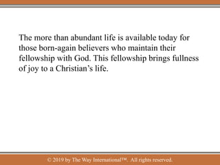 The Joy of Fellowship with God | PPTX