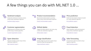 Introduction to ML.NET