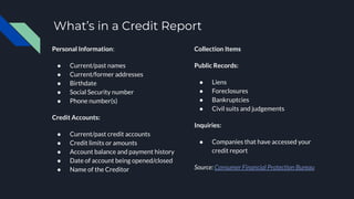 Understanding Credit Reports | PPT