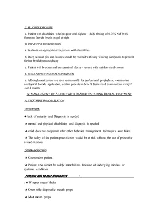 management of handicapped children | DOCX