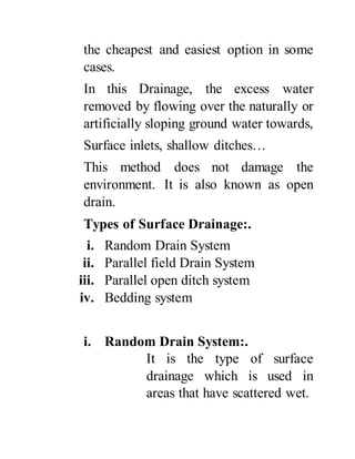 Agriculture Land Drainage | DOCX