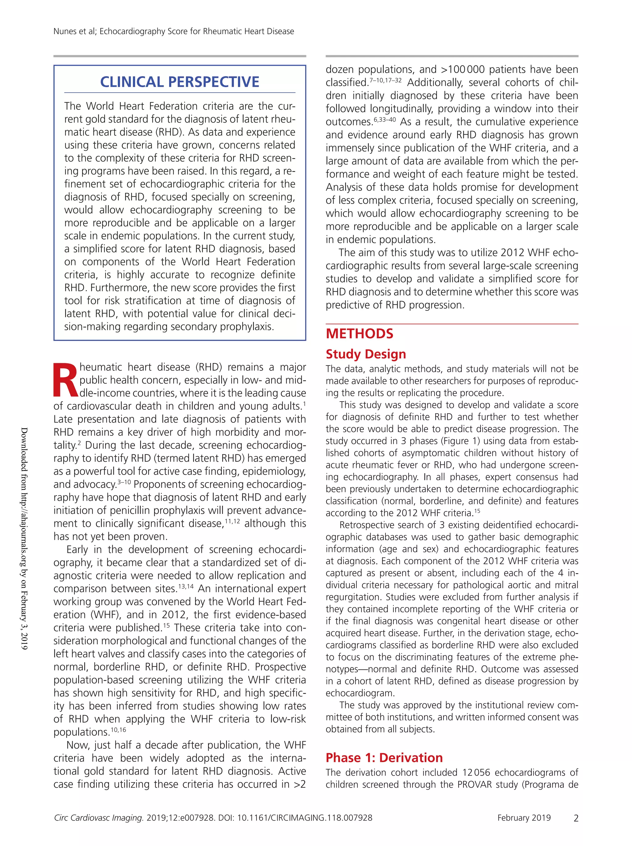 2019 echo criteria for rhd | PDF | Heart and Cardiovascular Diseases ...