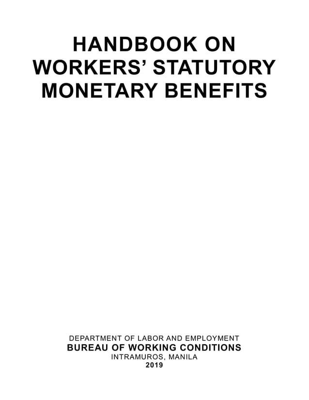 2019 Edition of Handbook On Workers Statutory Monetary Benefits | PDF