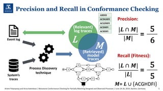 Monotone Conformance Checking for Partially Matching Designed and Observed Processes | PPT