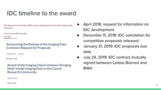 Imaging Data Commons (IDC) - Introduction and intital approach | PDF