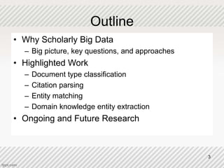 CiteSeerX: Mining Scholarly Big Data | PPT