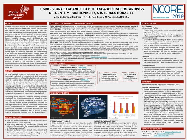 Using story exchange to build shared understandings of identity ...