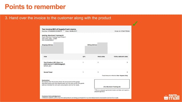 Order processing using Paytm Mall invoice for Paytm Mall Shop | PDF