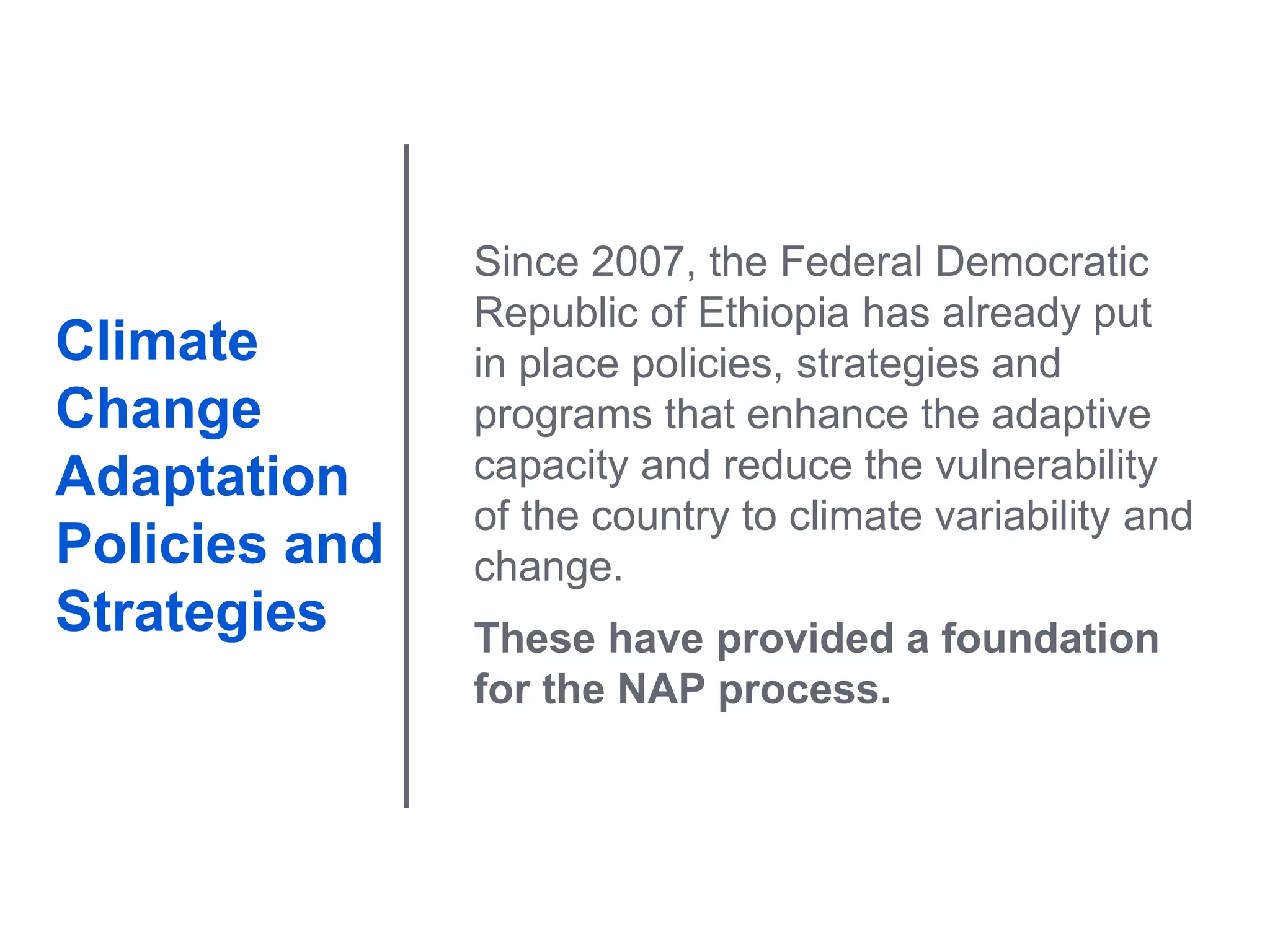 Ethiopia’s Climate Change Adaptation Policies: Overview | PPTX