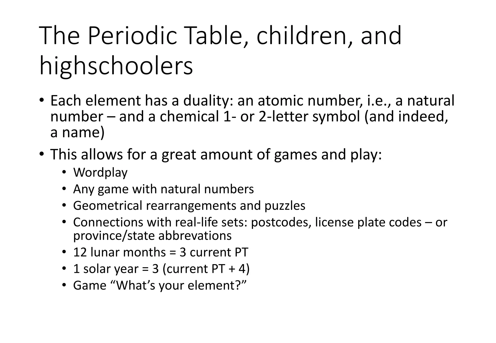 Periodic Table for Children and Youth | PPT