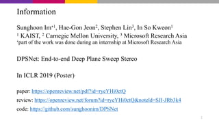 [論文紹介] DPSNet: End-to-end Deep Plane Sweep Stereo | PPT