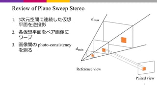 [論文紹介] DPSNet: End-to-end Deep Plane Sweep Stereo | PDF