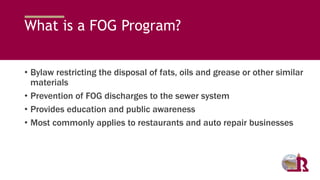 Revelstoke Engineering - Fats Oils and Grease | PPT
