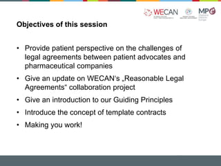 Reasonable Legal Agreements between Patient Advocates and Pharma ...