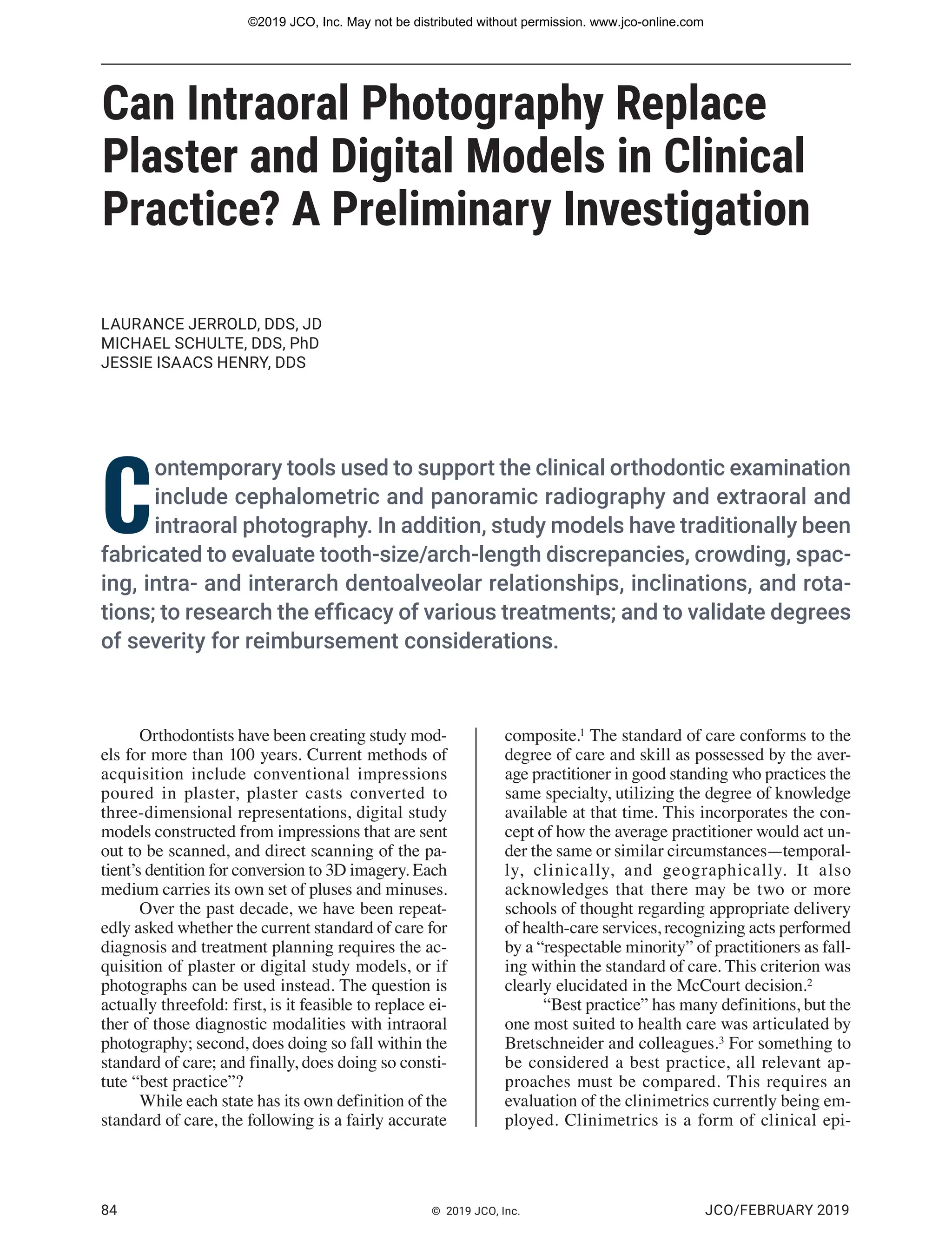 Can Intraoral Photography Replace Plaster and Digital Models in ...