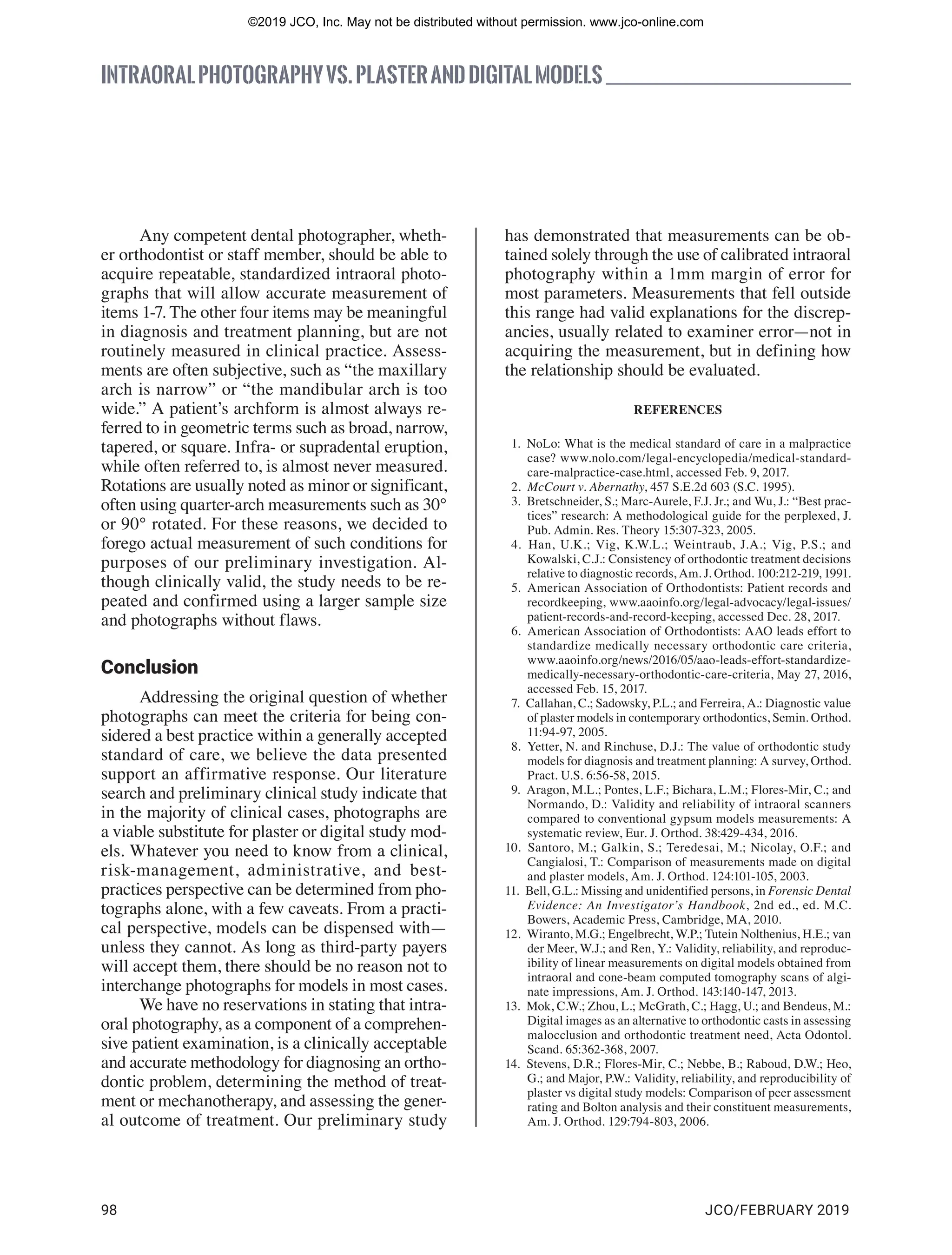 Can Intraoral Photography Replace Plaster and Digital Models in ...