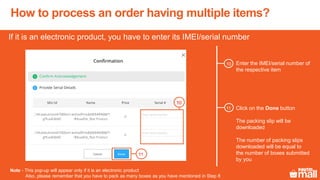 Multiple items order processing- Multiple AWB shipment | PDF