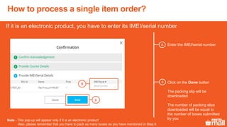Single item order processing- Multiple AWB shipment | PPT