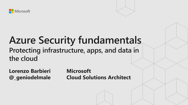 Azure Security Fundamentals | PPTX | Computing | Technology & Computing