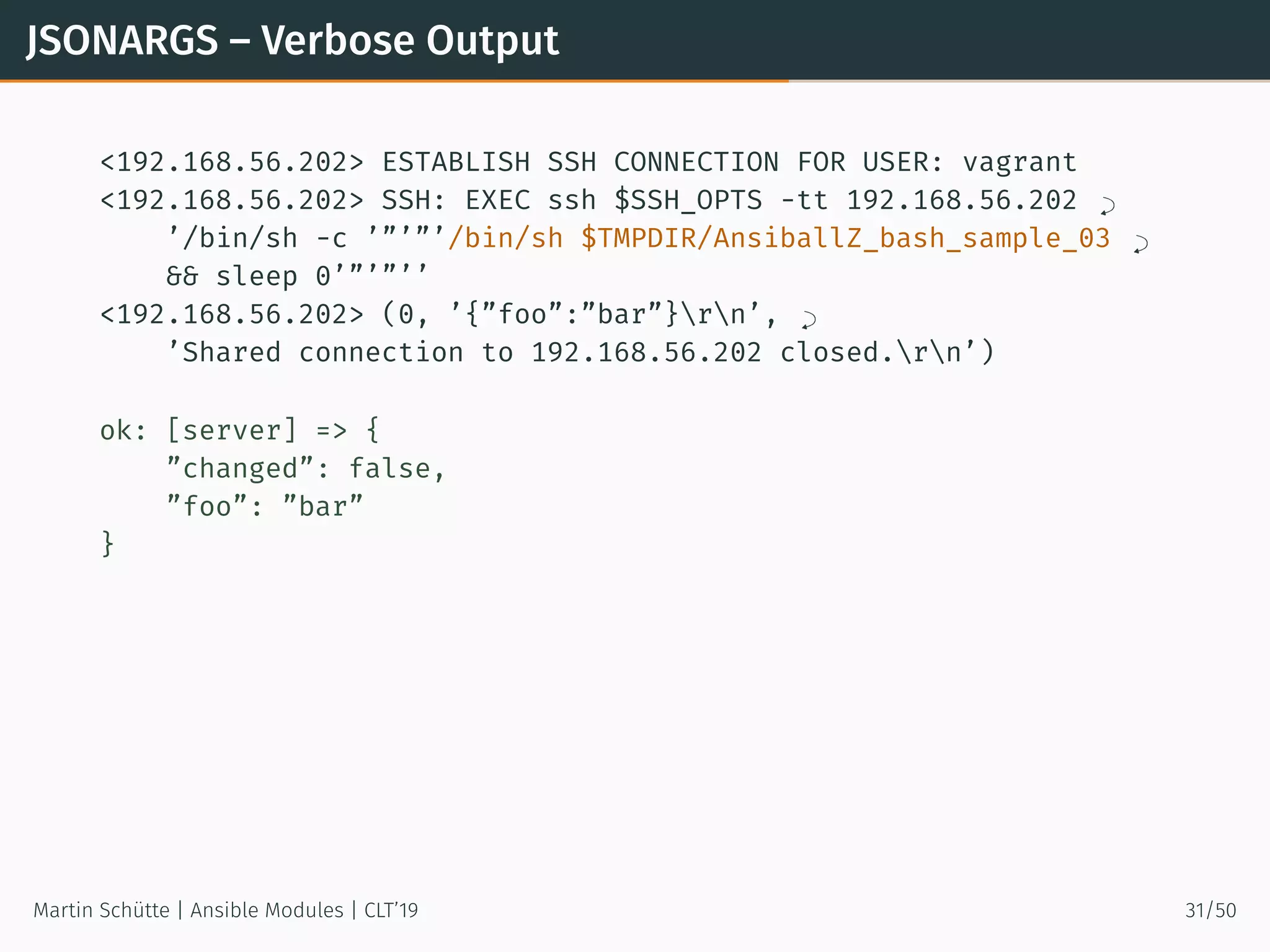 Writing Ansible Modules (CLT'19) | PPT