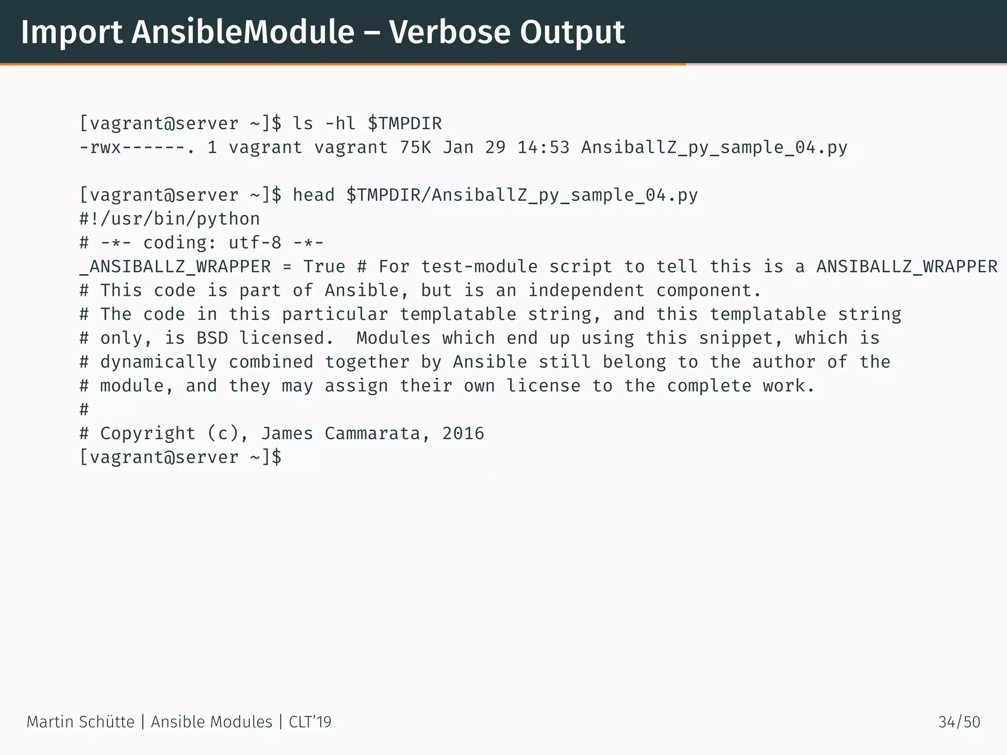 Writing Ansible Modules (CLT'19) | PPT