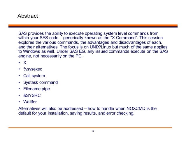(SAS) UNIX X Command Tips and Tricks