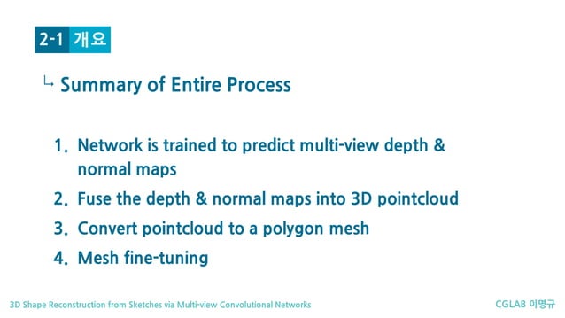 (Paper Review)3D shape reconstruction from sketches via multi view convolutional networks | PPT