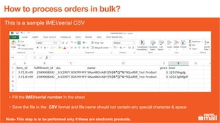 Steps to process orders in bulk for NonLMD sellers | PPT