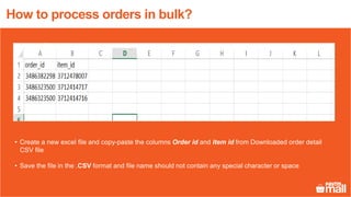 Steps to process orders in bulk for NonLMD sellers | PPT