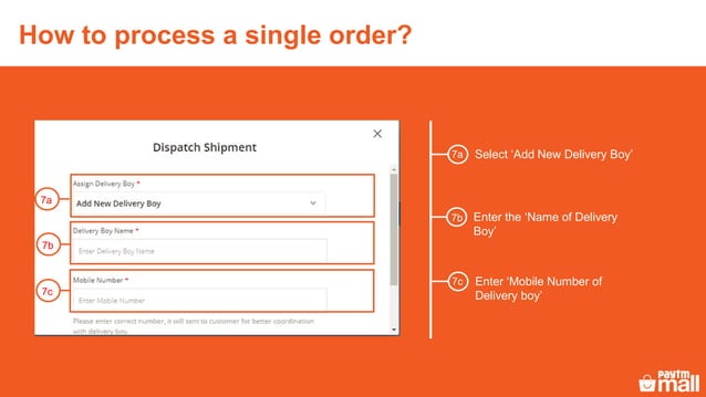 Single order processing - self delivery | PDF